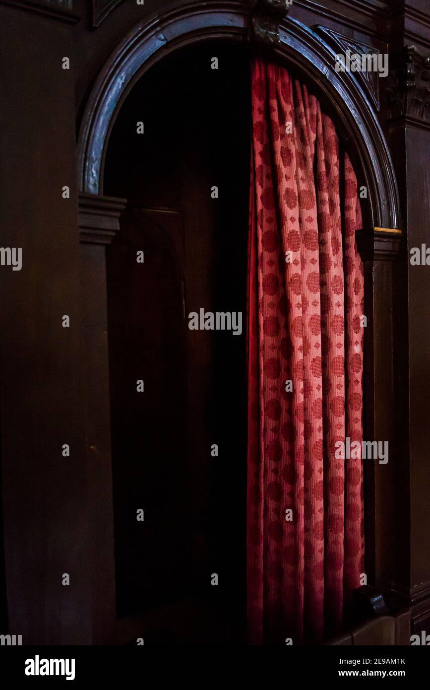 Confessional curtain hi-res stock photography and images - Alamy