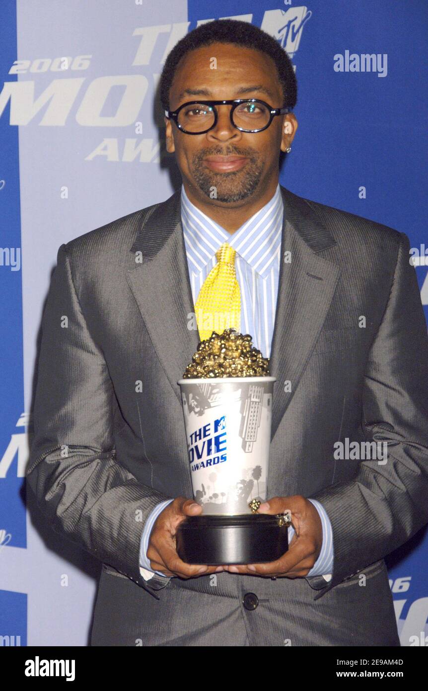 Director Spike Lee poses with his Silver Bucket of Excellence award for ...