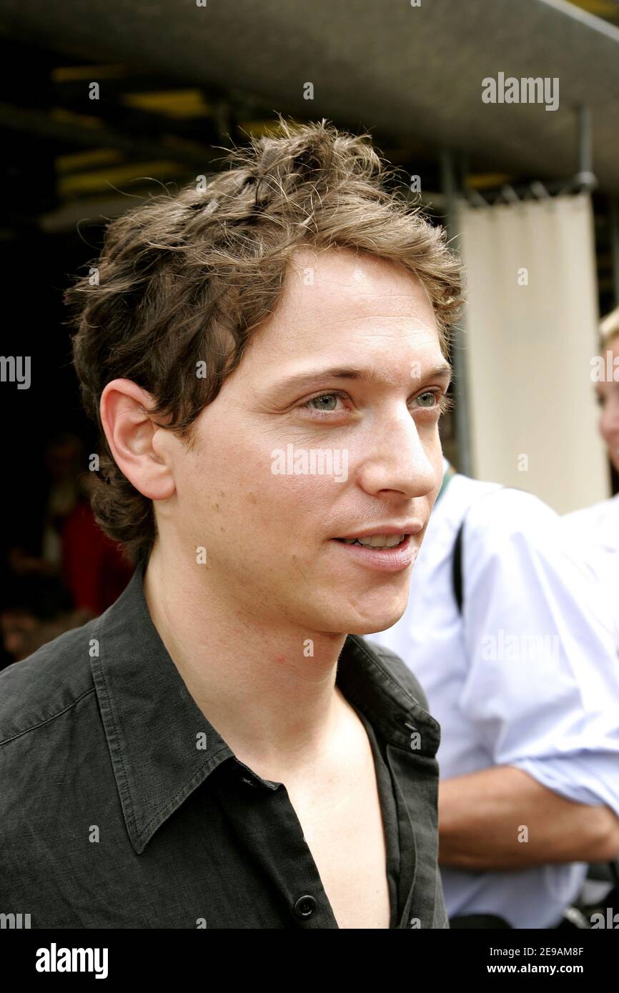 French singer Raphael poses while arriving at 'VIP Village' during the ...