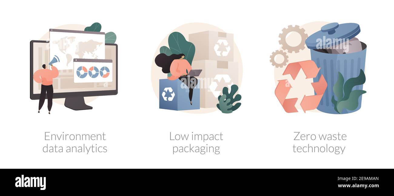 Reuse Reduce Recycling Abstract Concept Vector Illustrations Stock