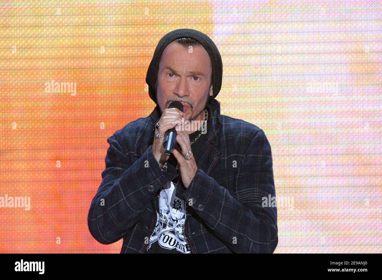 French singer Florent Pagny during the taping of the TV show 'Vos ...