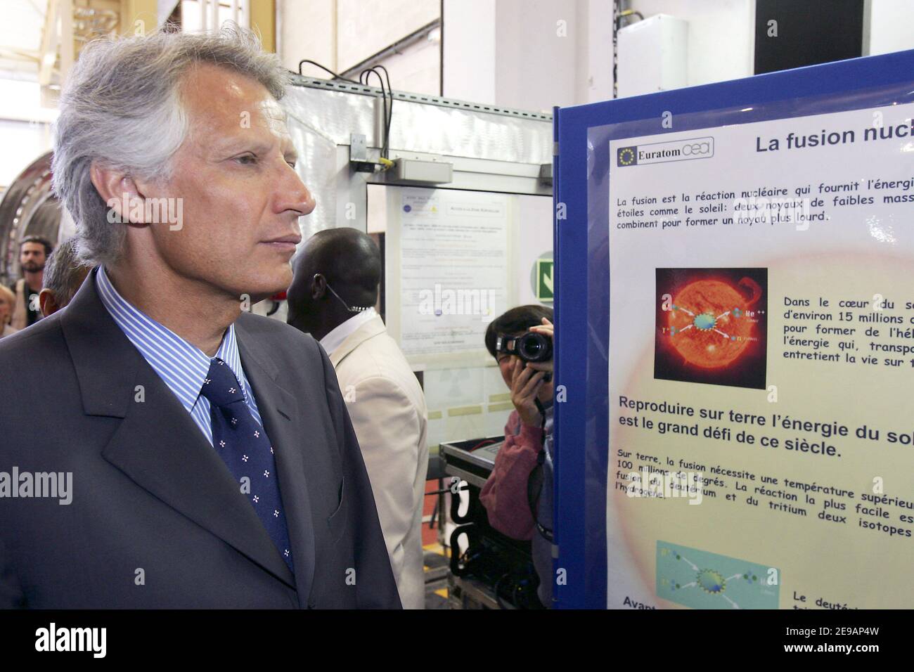 French Prime Minister Dominique de Villepin visits the site of the future experimental ITER ...