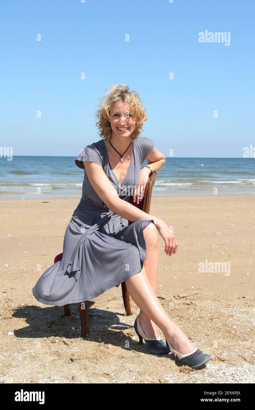 French Actress Alexandra Lamy poses during a photocall to promote her ...