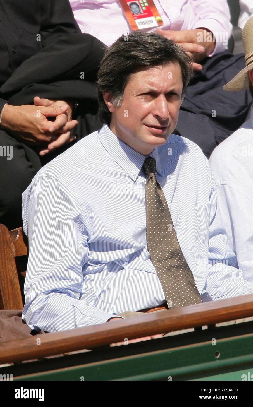 Patrick de Carolis assists at thewomen final of the French Tennis Open ...