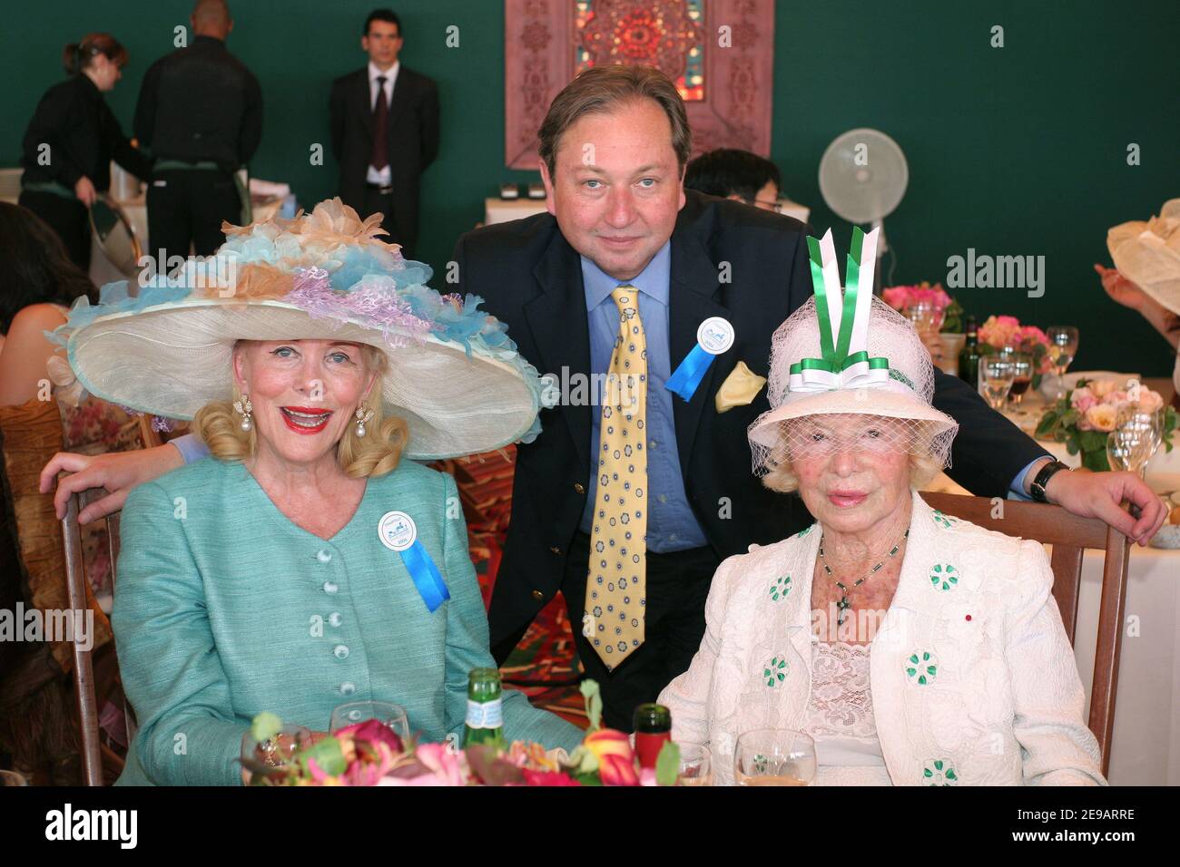 Lady Nancy Chopard, Prince Faycal Bey of Tunisia and Mrs Carven attend ...