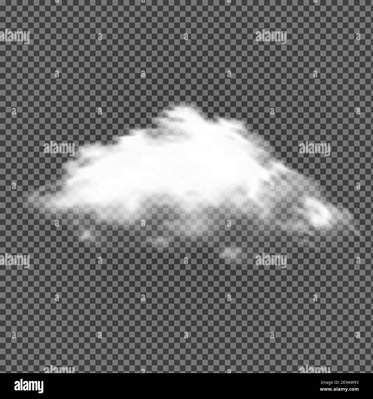 Vector Cloud on Transparent Background. Fluffy Smoke. Cloudy Thunder ...