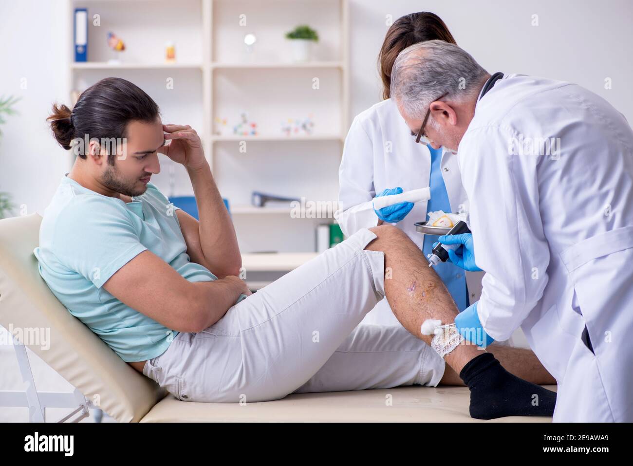 Young injured man in the hospital Stock Photo - Alamy