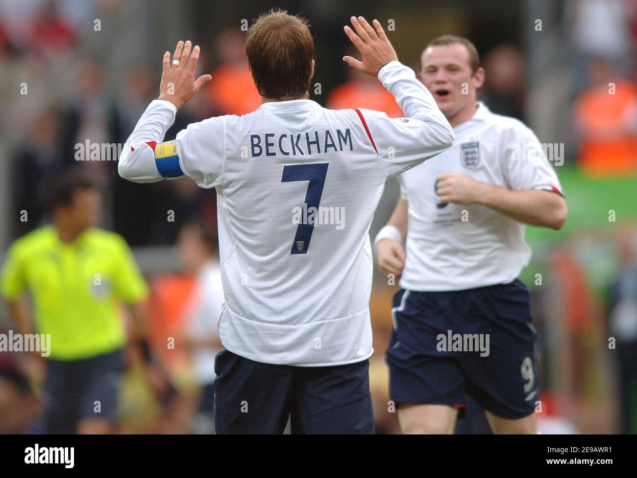 England's David Beckham and Wayne Rooney during the World Cup 2006 ...