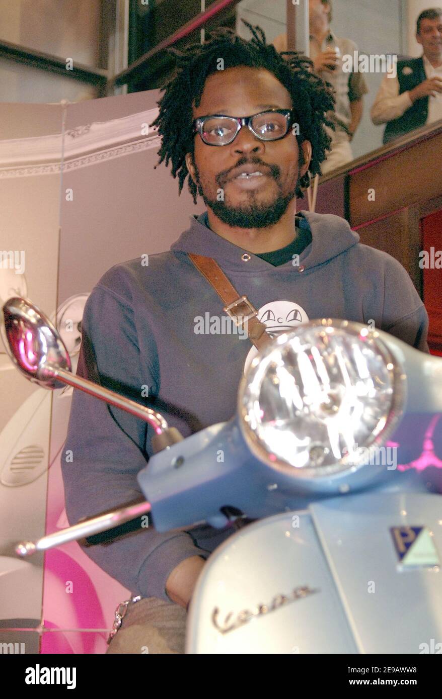 Singer Tete at the party to celebrate the Vespa's 60th birthday in ...