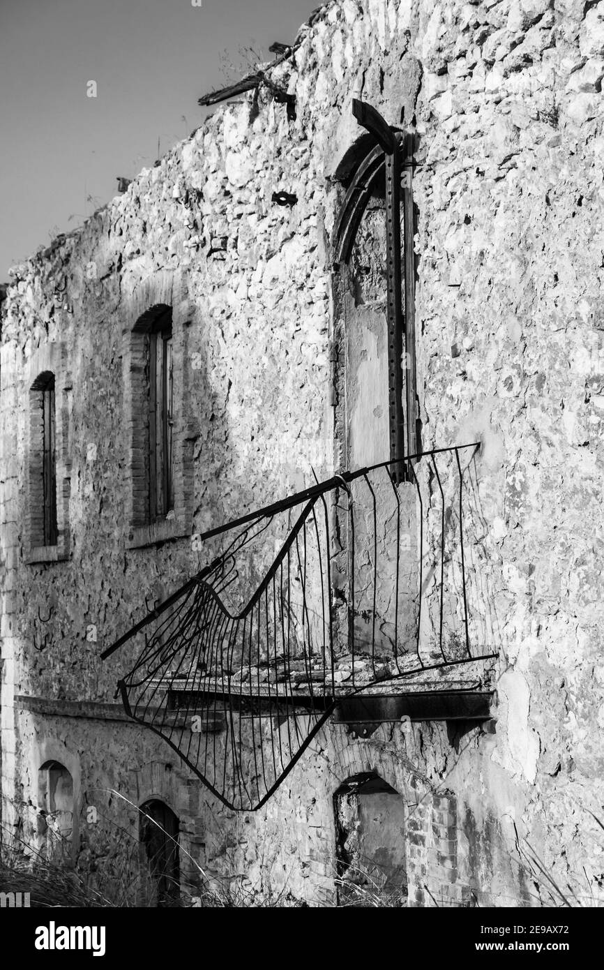 Abandoned buildings and machinery of the mining complex Trabia ...