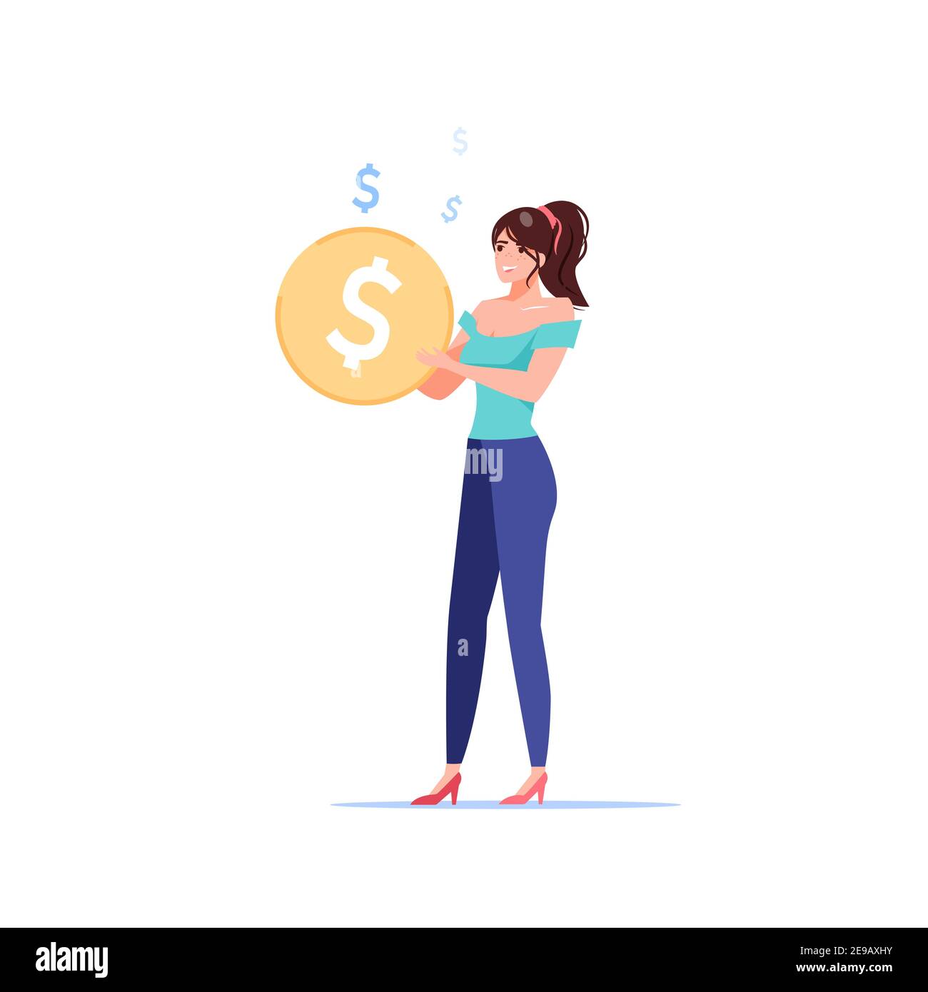 Flat cartoon character home budget finance management,money saving ...