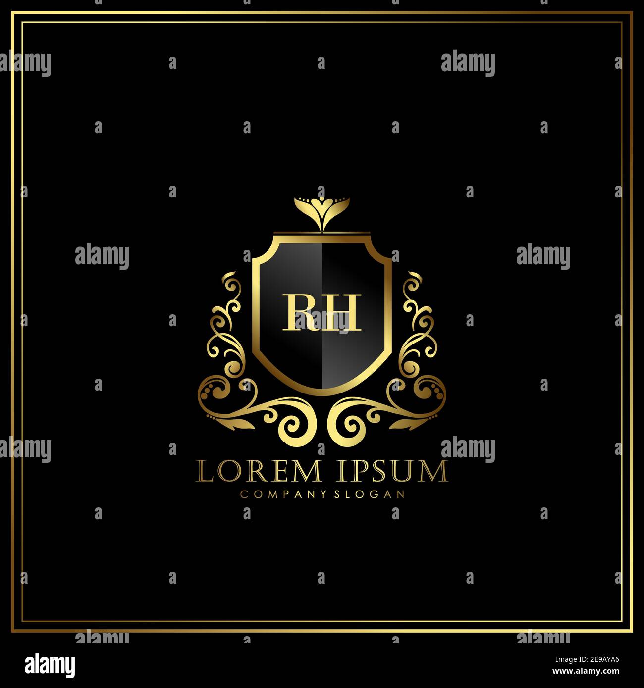 RH Initial Letter Luxury Logo template in vector for Restaurant ...