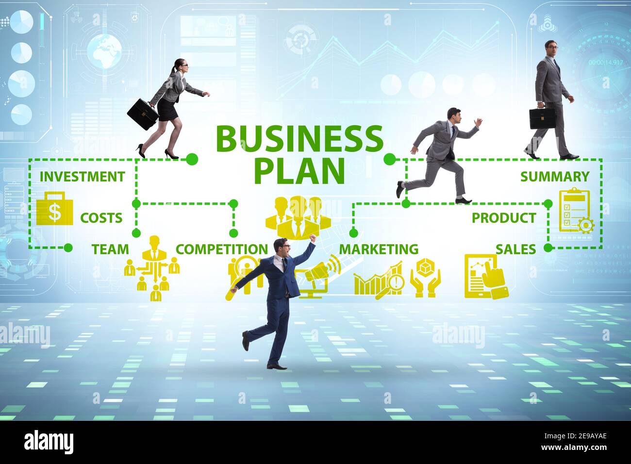 Business plan concept with the businessman Stock Photo - Alamy