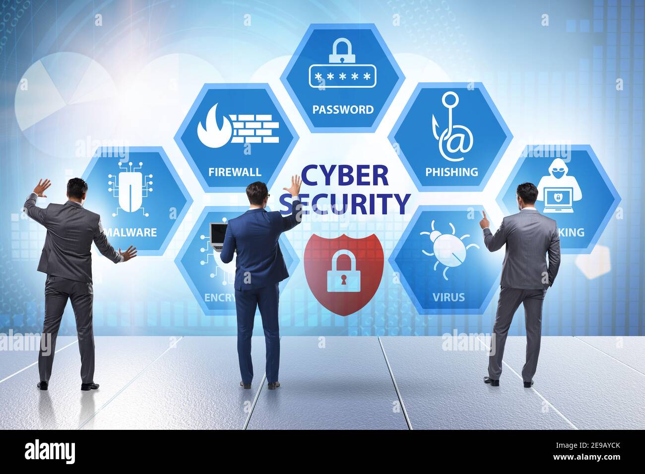 Cybersecurity concept with the key elements Stock Photo - Alamy