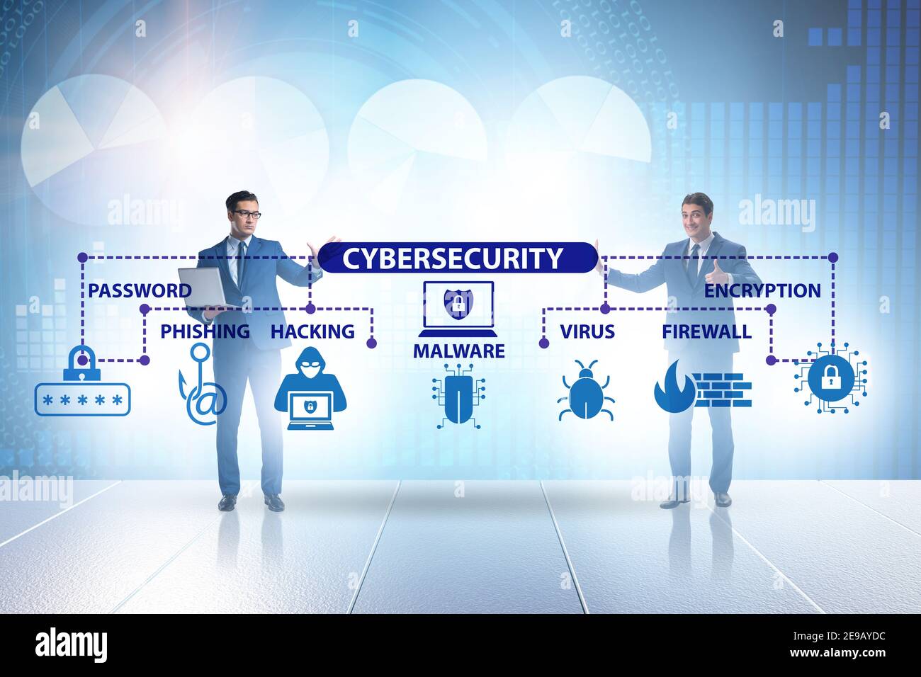 Cybersecurity concept with the key elements Stock Photo - Alamy
