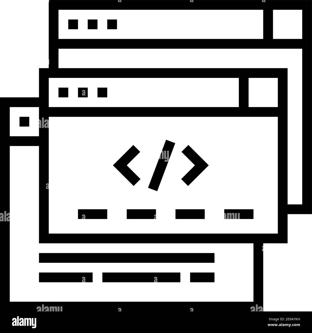 code windows line icon vector illustration Stock Vector Image & Art - Alamy