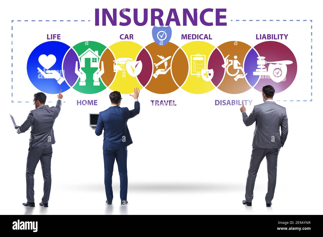 Concept of the various types of insurance Stock Photo - Alamy