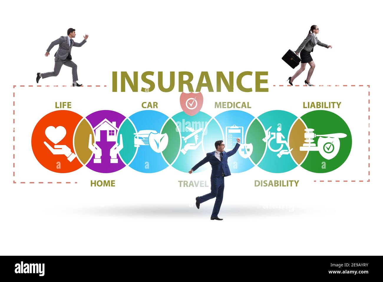 Concept of the various types of insurance Stock Photo - Alamy