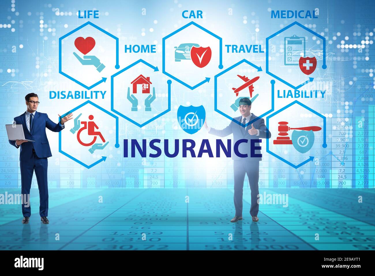 Concept of the various types of insurance Stock Photo - Alamy