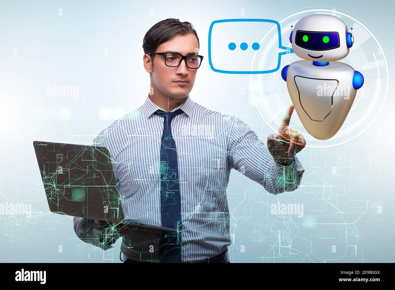 Concept of chat bot in the modern business communication Stock Photo ...