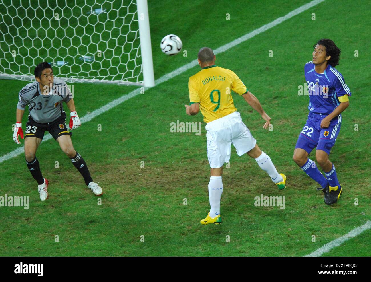 Brazil's Ronaldo scores during the World Cup 2006, Group F, Japan vs ...