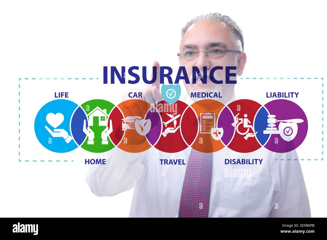Concept of the various types of insurance Stock Photo - Alamy