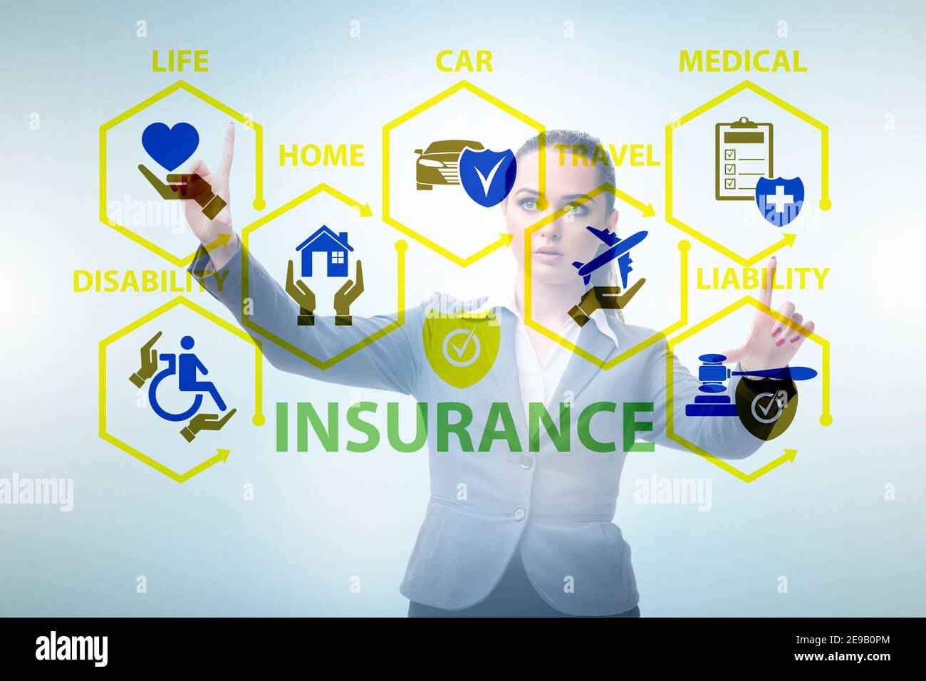 Concept of the various types of insurance Stock Photo - Alamy