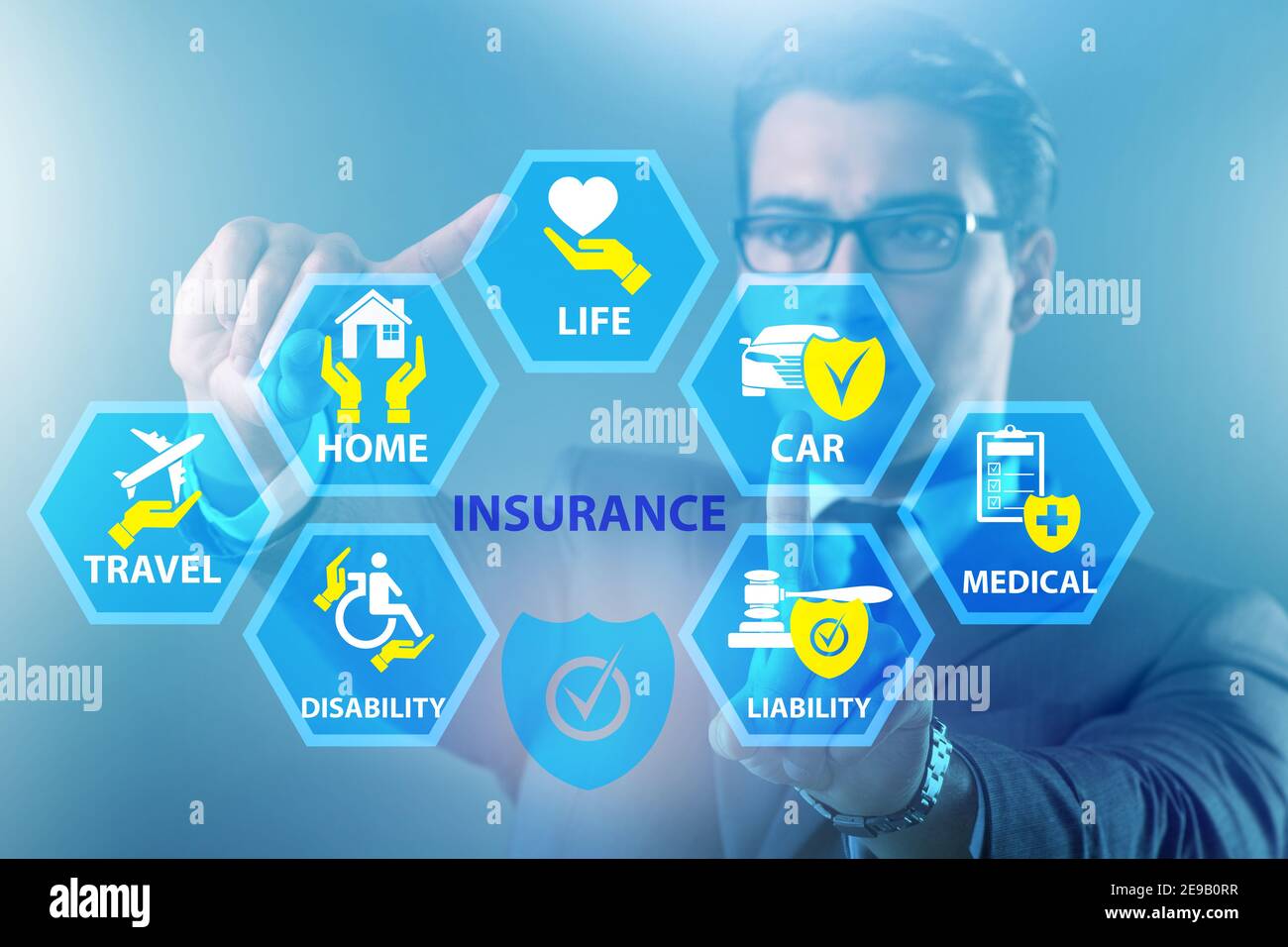 Concept of the various types of insurance Stock Photo - Alamy