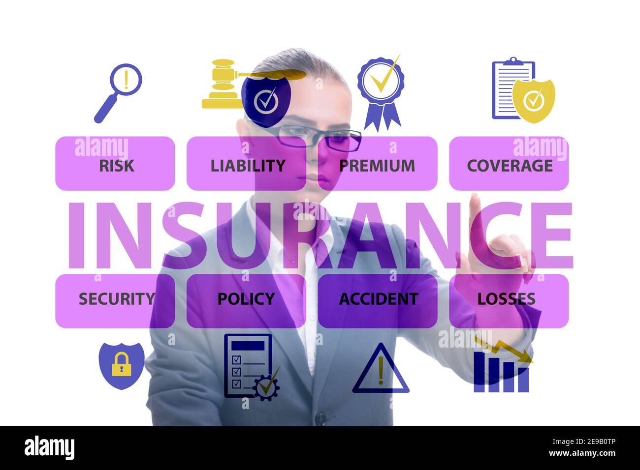 Concept of the various types of insurance Stock Photo - Alamy
