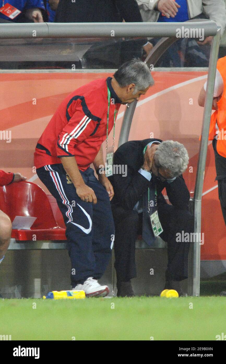 French coach Raymond Domenech reacts during the 2006 FIFA World Cup ...