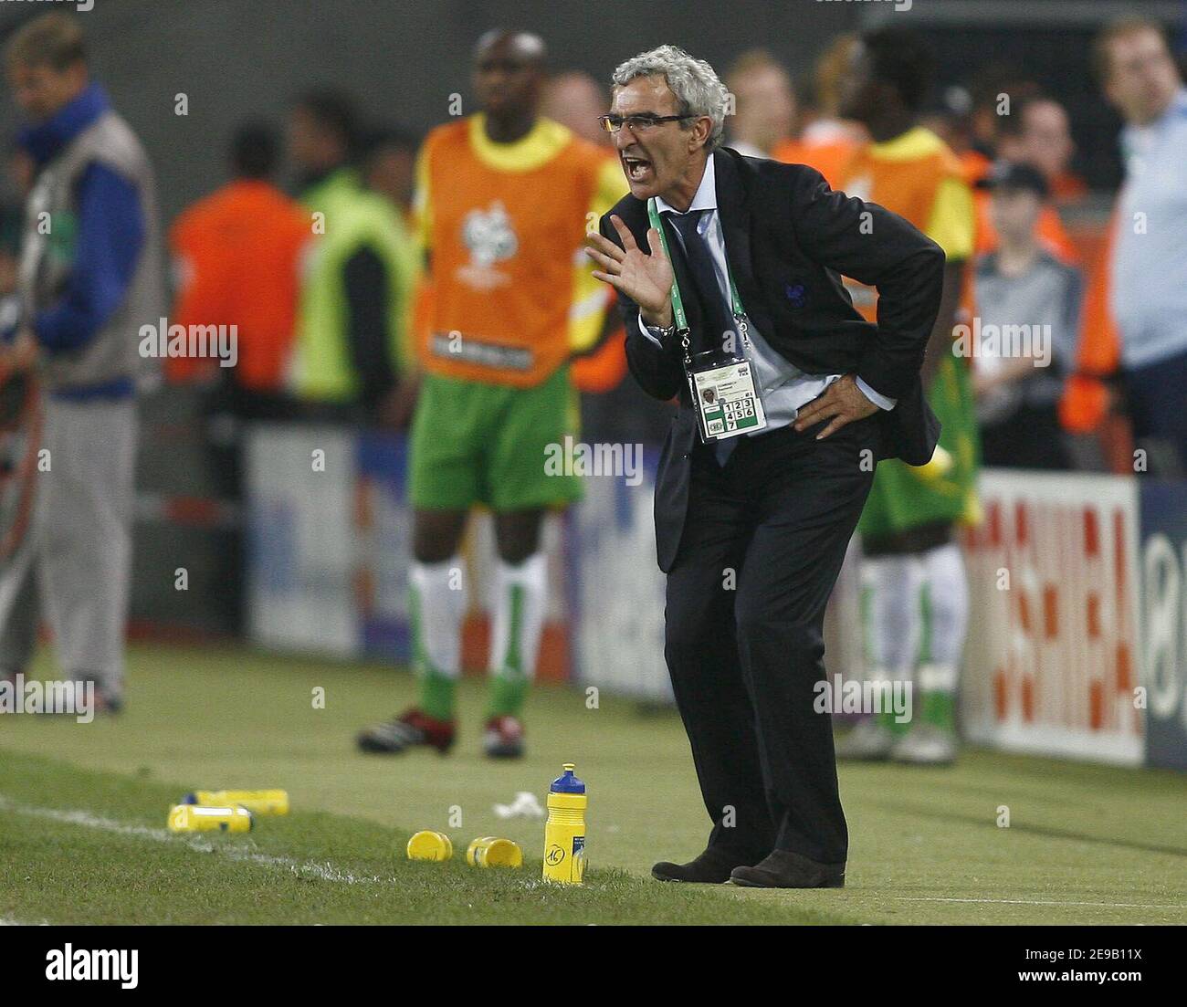 French coach Raymond Domenech reacts during the 2006 FIFA World Cup ...