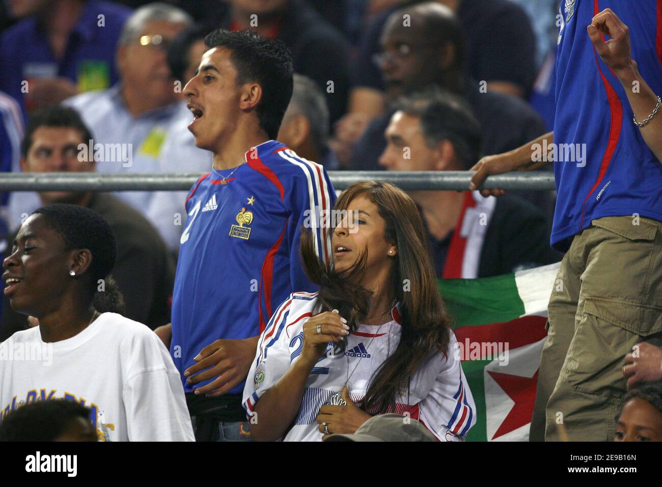 Franck Ribery's wife reacts during the 2006 FIFA World Cup-Group G ...