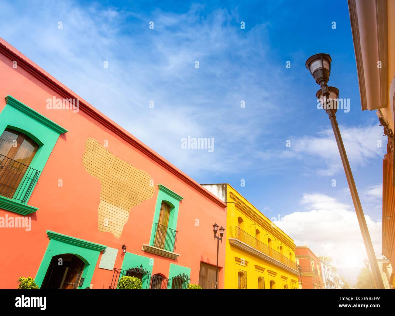 Oaxaca, Mexico, Scenic old city streets and colorful colonial buildings ...