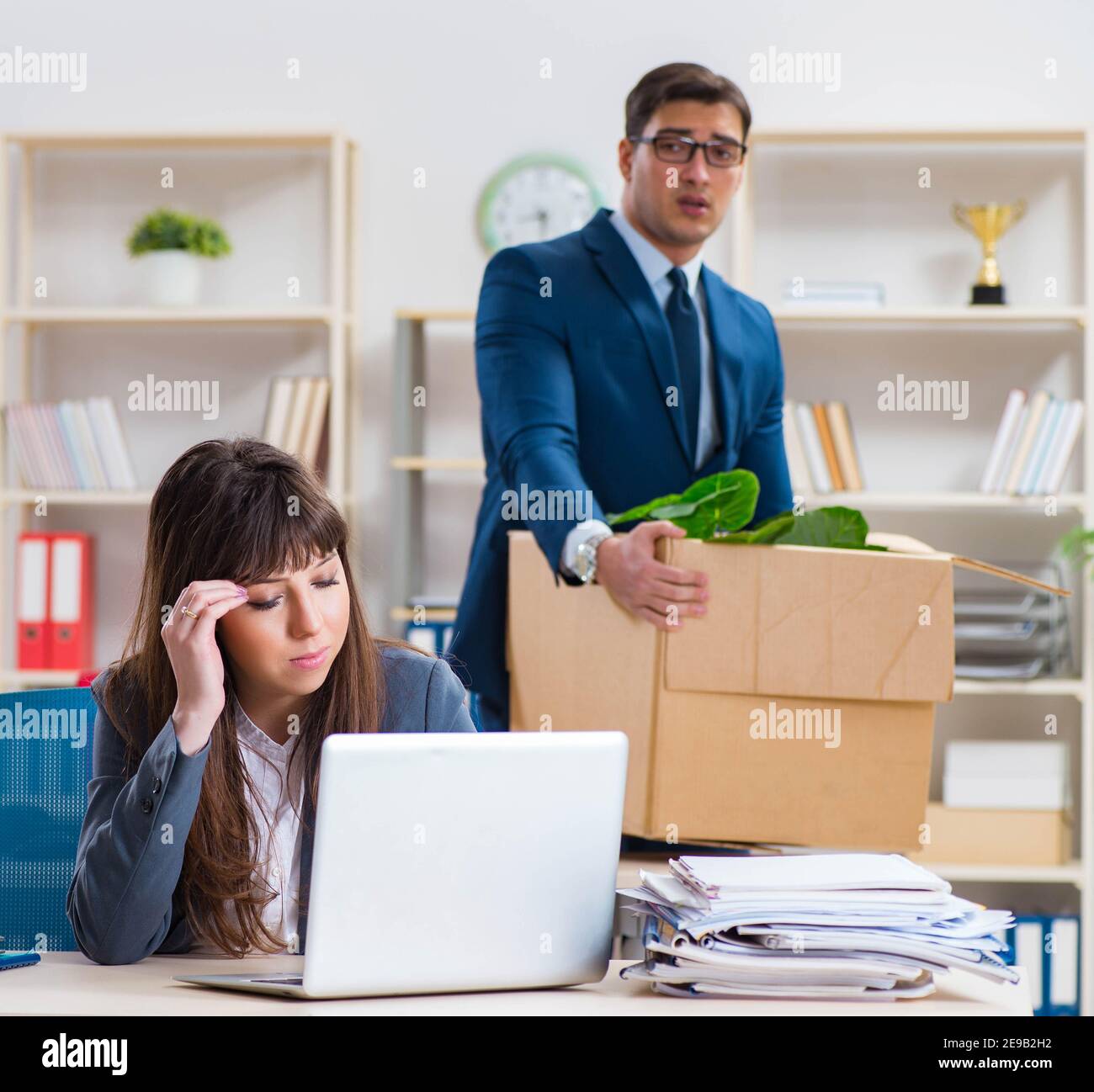 The person being fired from his work Stock Photo - Alamy