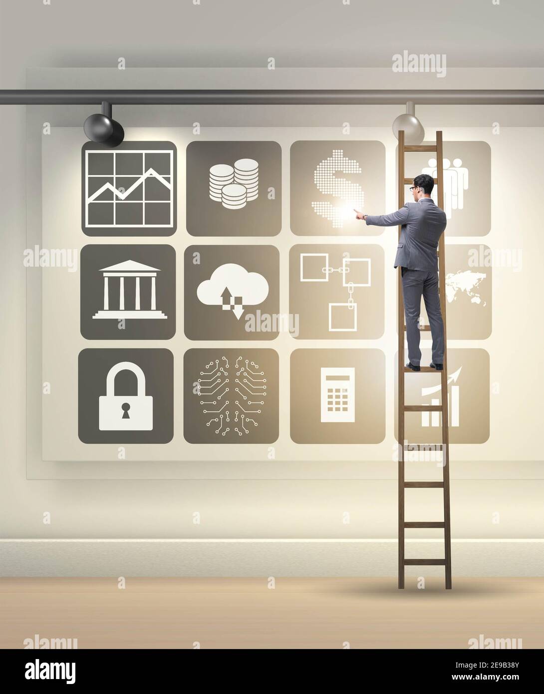 The businessman in agile software development concept Stock Photo - Alamy