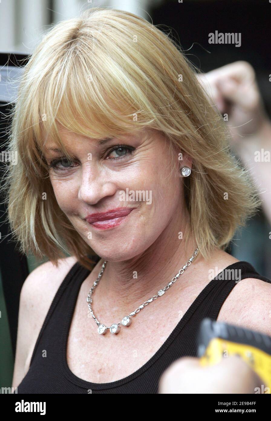U.S actress Melanie Griffith leaves the Hotel 'Ritz Carlton' on Central ...