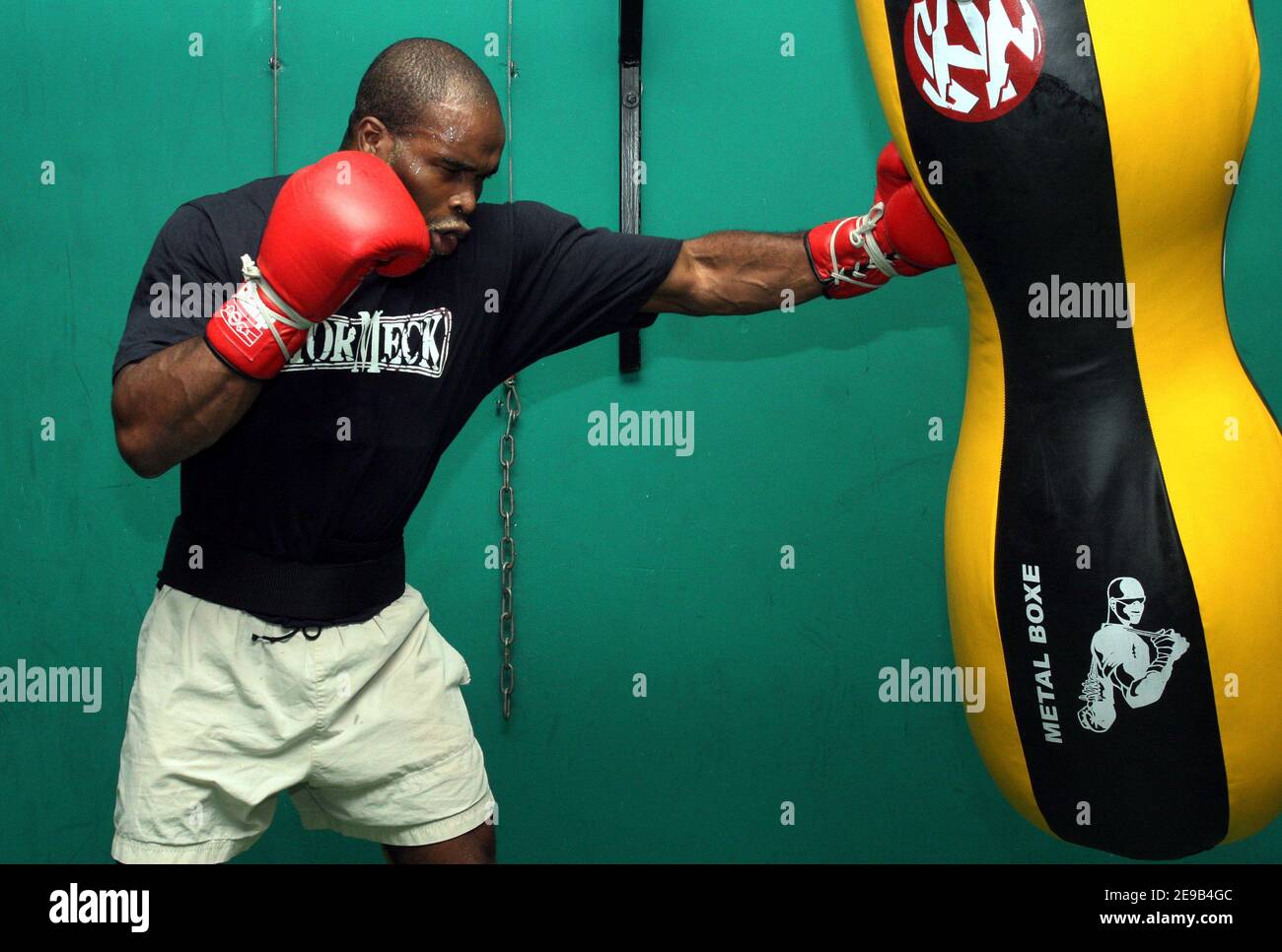 French boxer Jean-Marc Mormeck during a training session in Paris ...