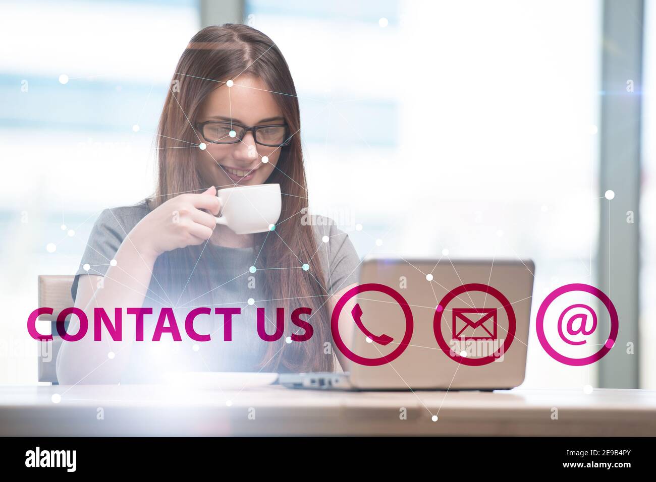 Communication concept with the key contact means Stock Photo - Alamy