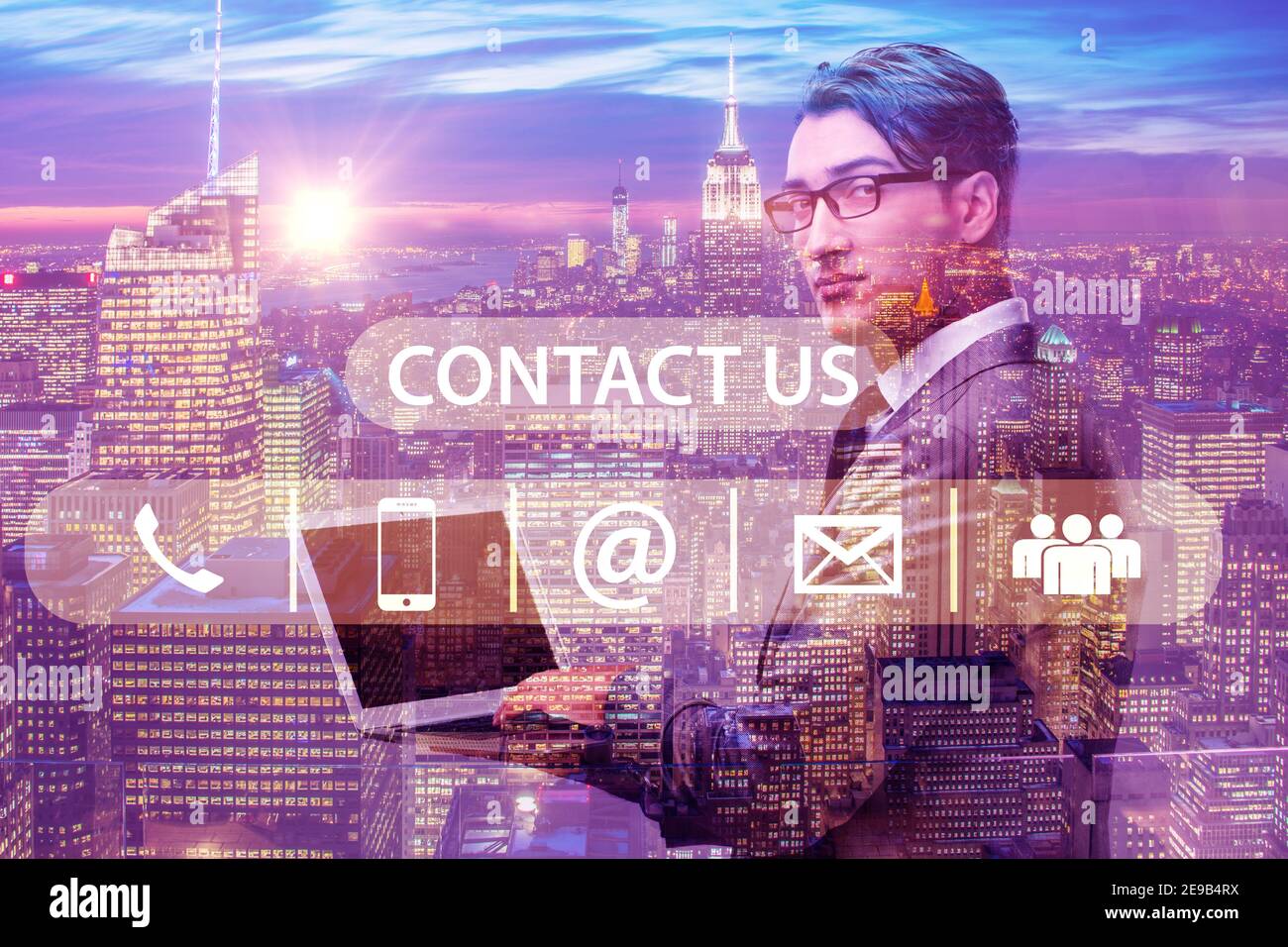 Communication concept with the key contact means Stock Photo - Alamy