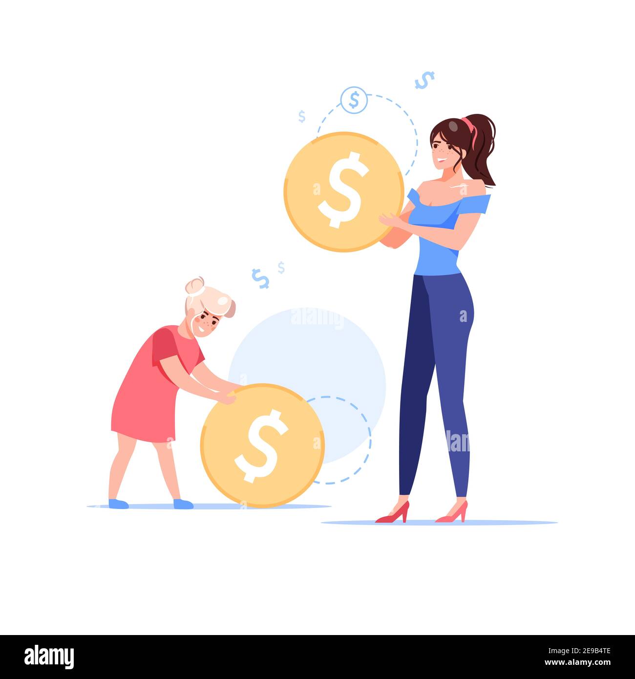 Flat cartoon characters family budget finance management plan,vector ...