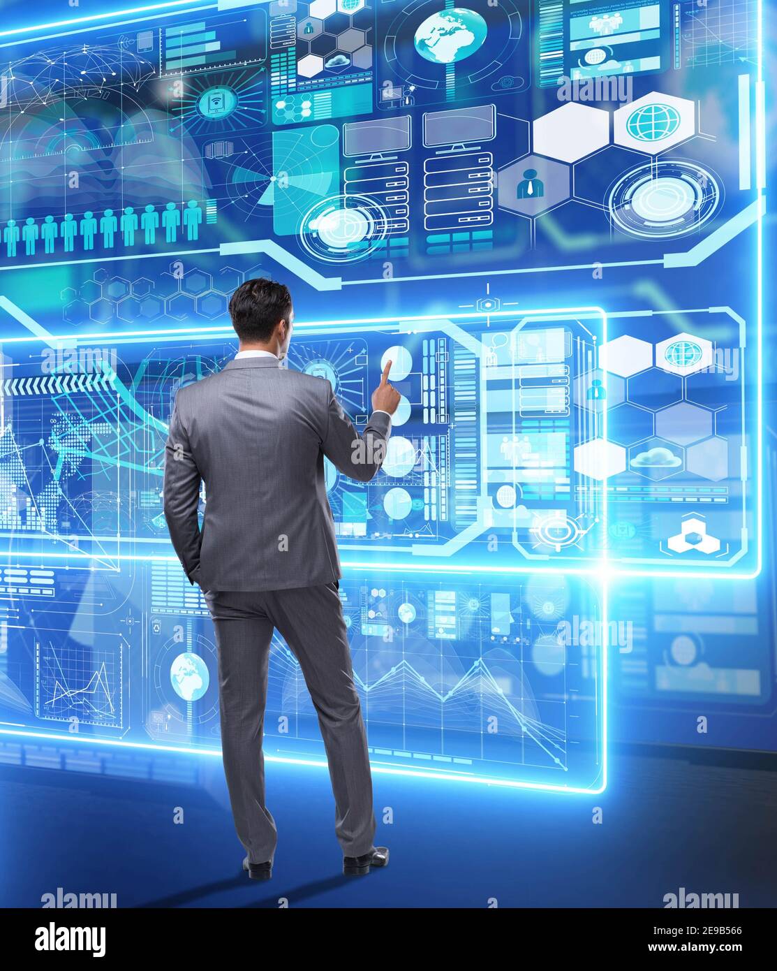 The businessman searching for big data Stock Photo - Alamy