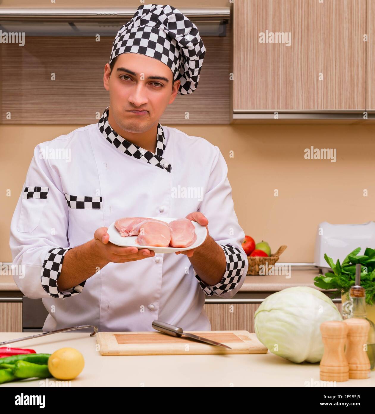 Male chef fruits vegetables in hi-res stock photography and images - Alamy