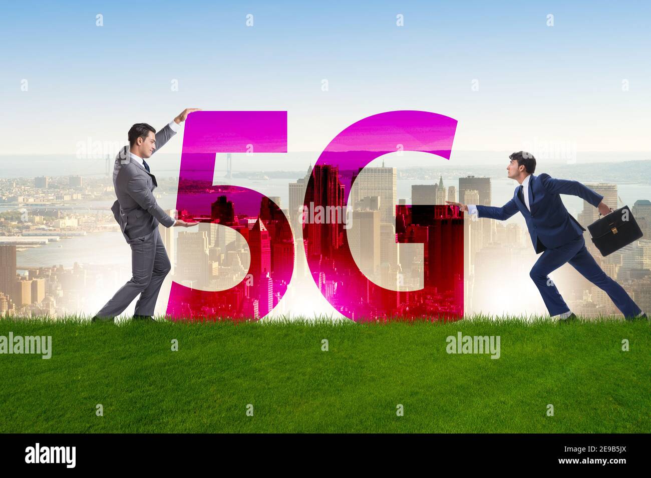 5G communication network concept with the silhouettes Stock Photo - Alamy