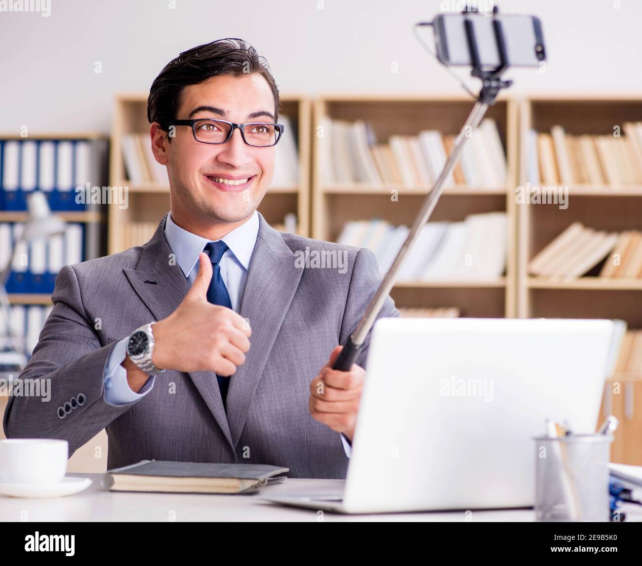 Crazy businessman typing working computer hi-res stock photography and ...