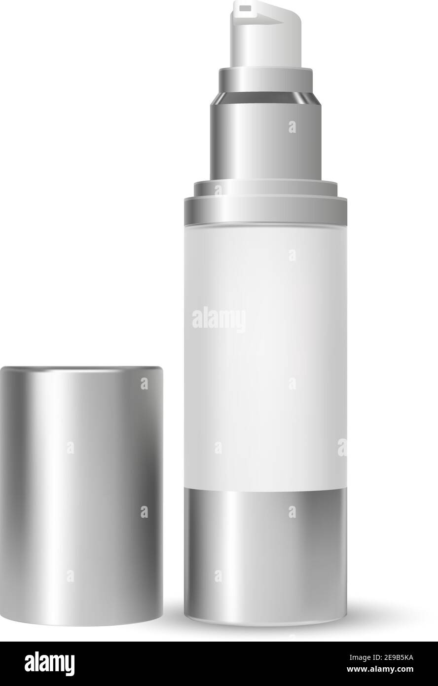 Pump Bottle. Beauty Cosmetic Container. 3d Vector illustration. White ...