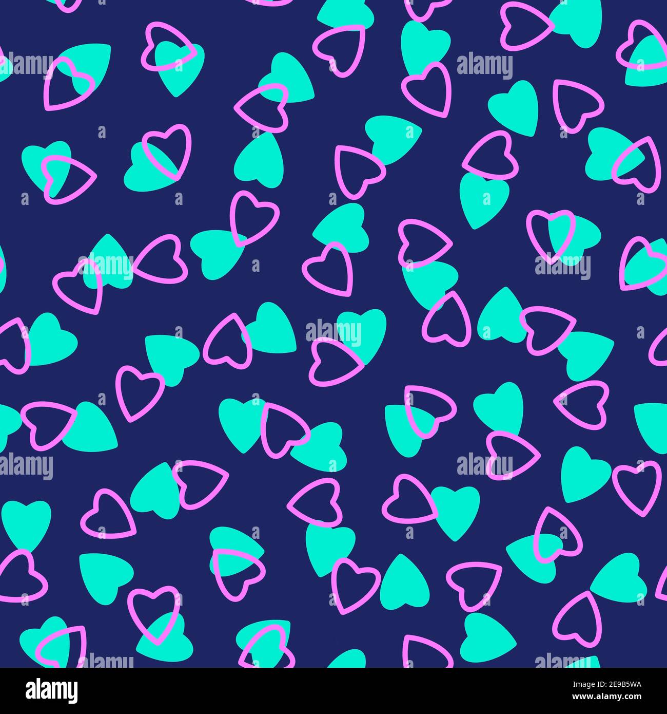 Simple hearts seamless pattern,endless chaotic texture made of tiny ...