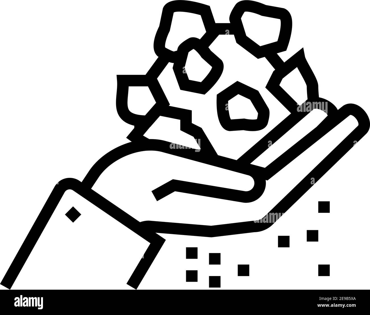 hand holding stone line icon vector illustration Stock Vector Image ...
