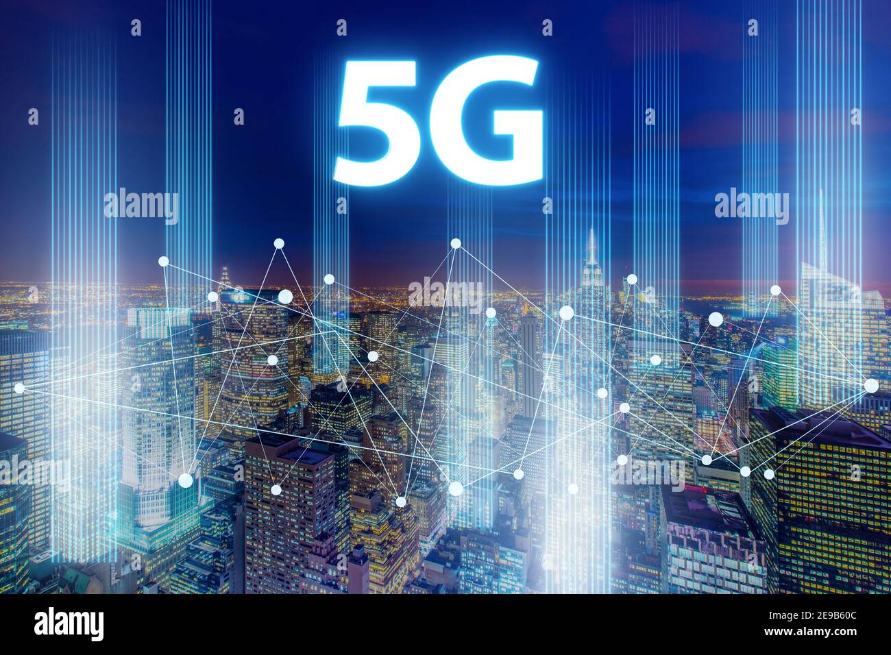 Concept of 5g networks in the large cities Stock Photo - Alamy