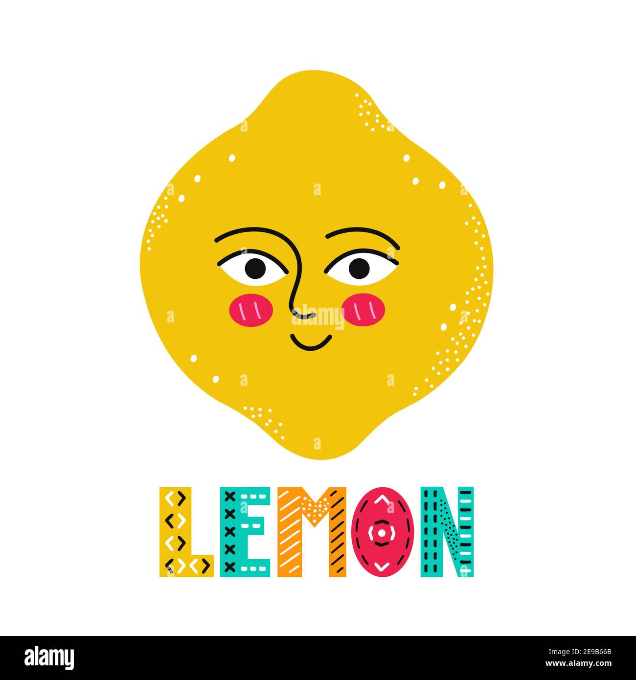 Cute happy lemon fruit Stock Vector Images - Alamy