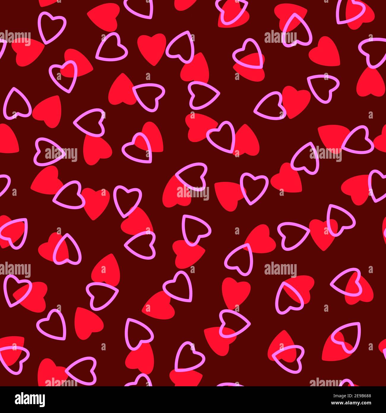 Simple heart seamless pattern,endless chaotic texture made of tiny ...